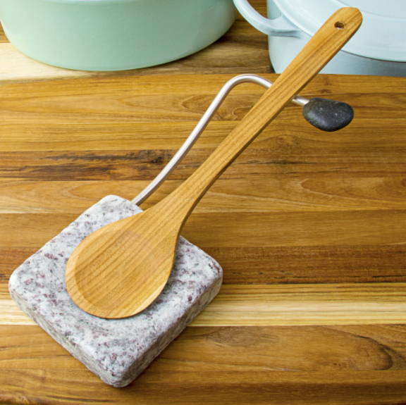 Decorative Granite Spoon Rest with Wooden Utensil – Upland Road | Eco ...